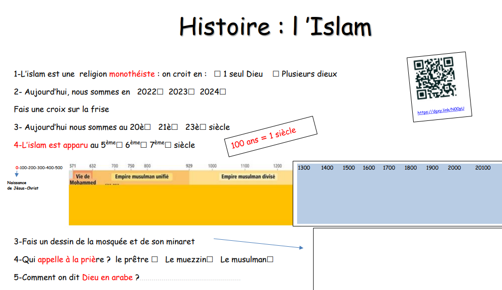 Histoire 5è : l’Islam – CASNAV 79