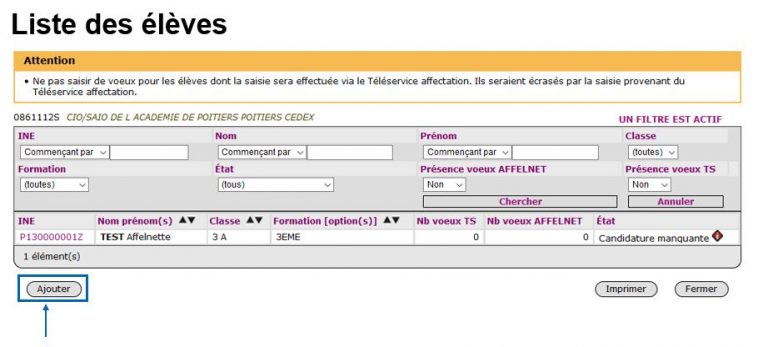 FAQ orientation – affectation