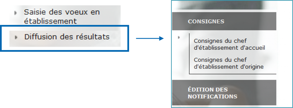 Saisie et validation des consignes (origine et accueil) – FAQ orientation – affectation
