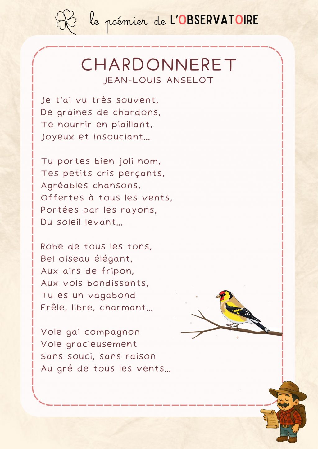 Chardonneret – Jean-Louis Anselot – L'observatoire