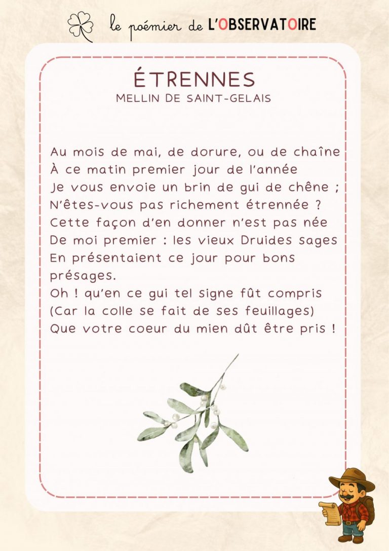 Etrennes – Mellin de Saint-Gelais – L'observatoire